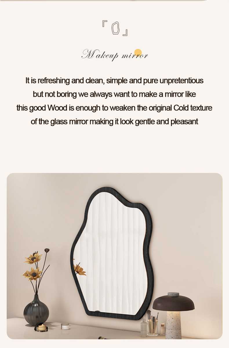 46x60cm Irregular Wall Glass Mirror Desktop Makeup Mirro Hd Mirror For ...