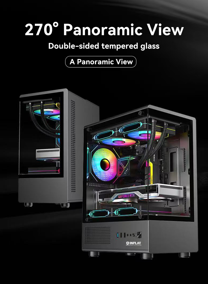 Inplay Openview V300 PC Case With Tempered Glass Mid-Tower M-ATX ...
