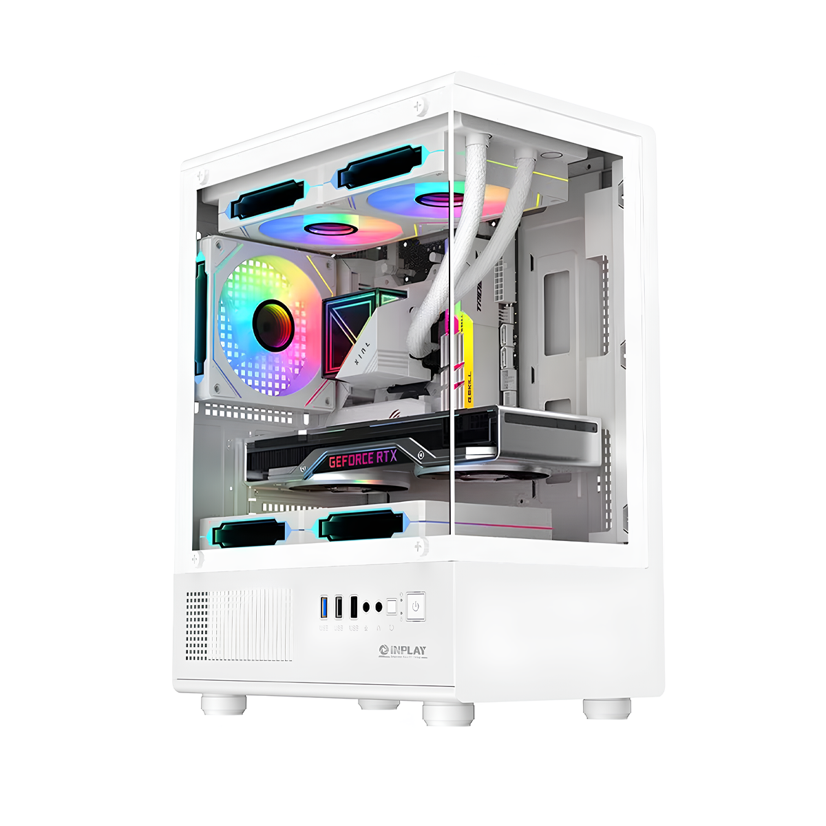 Inplay Openview V300 PC Case With Tempered Glass Mid-Tower M-ATX ...