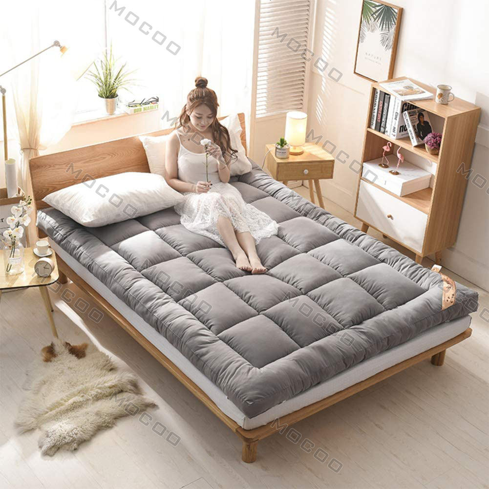 Thicken Mattress 10cm Tatami Mattress Topper Foldable Queen Velvet Soft ...