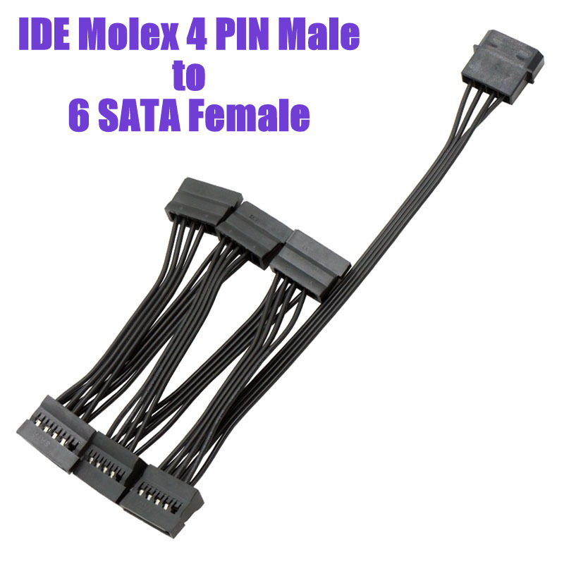 Molex / IDE to SATA Power Splitter Cable Extension Y-Cable for PC/NAS ...
