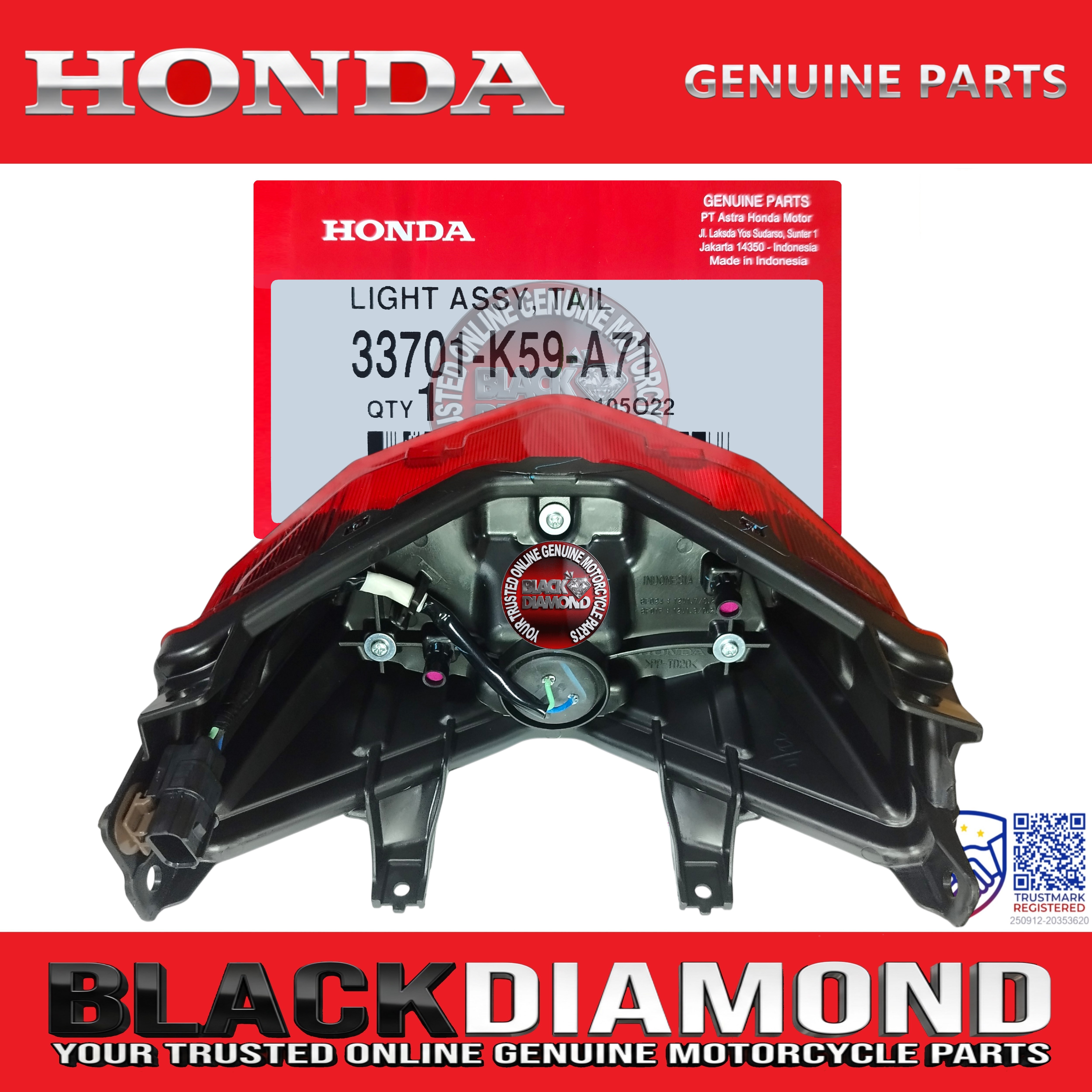JOEY - ORIGINAL HONDA CLICK 125i/150i | TAIL/STOP LIGHT ASSEMBLY | PART ...