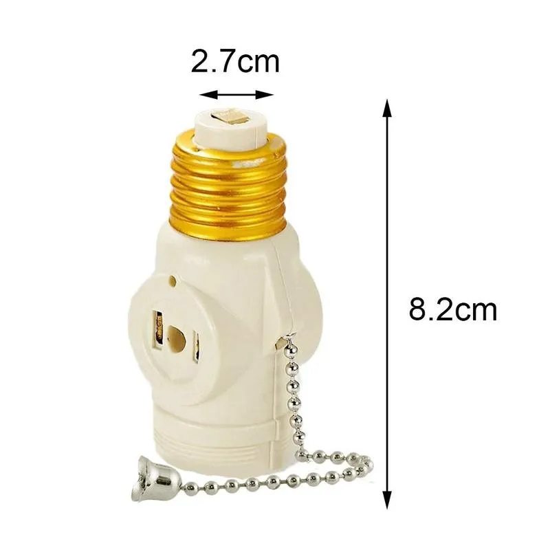 Bulb Socket to Outlet Adapter | Light Holder Splitter with Pull Chain ...