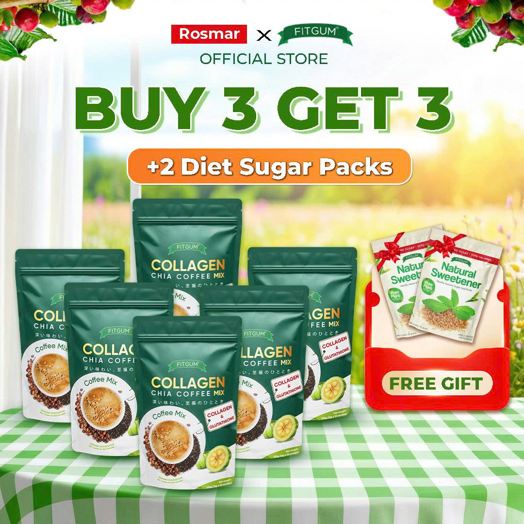 [BUY 3 GET 3 + DIET SUGAR] FITGUM Collagen Chia Coffee For Weight ...