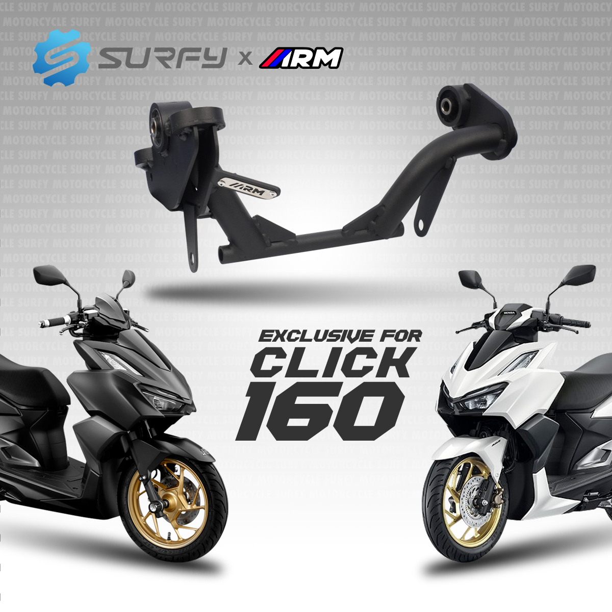 ARM Engine Support Extended 6cm For Click 160 100% Pure Steel ARUMI ...