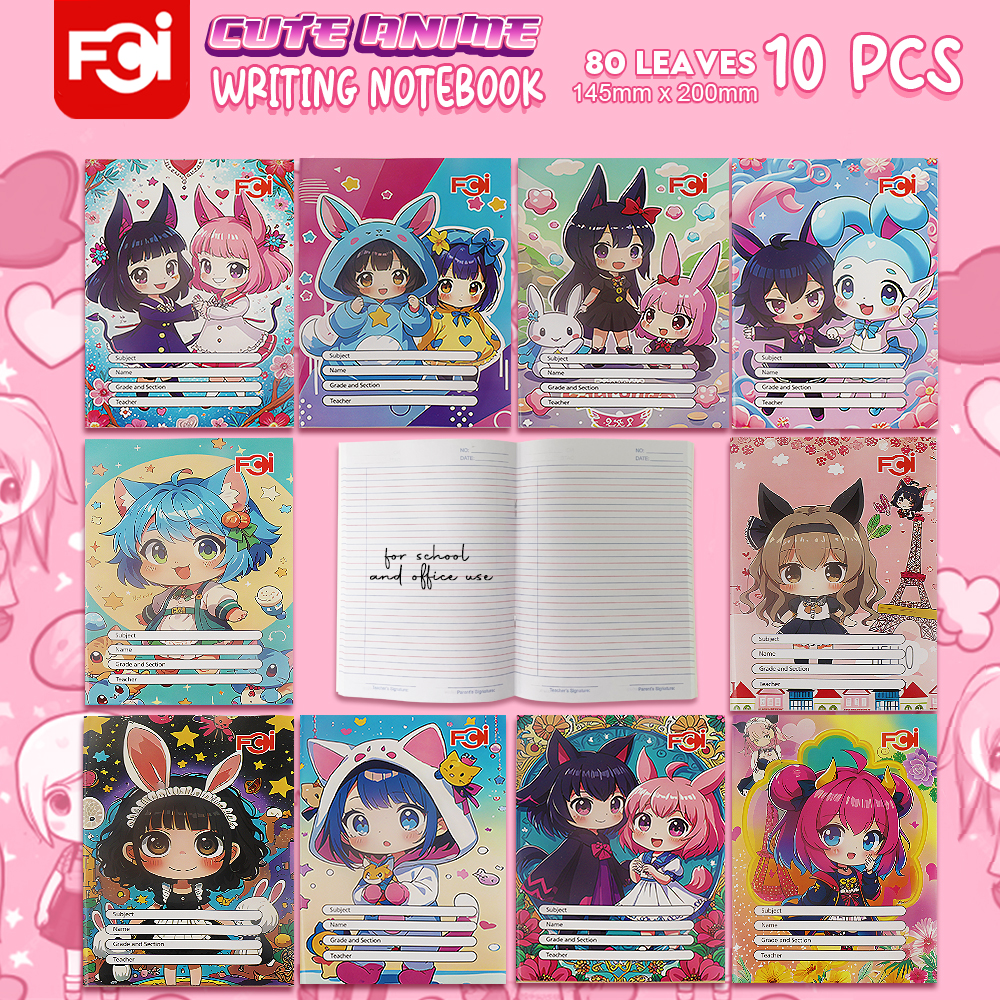 FCI Writing Notebook, New Assorted School Supplies10pcsx80s Design for ...
