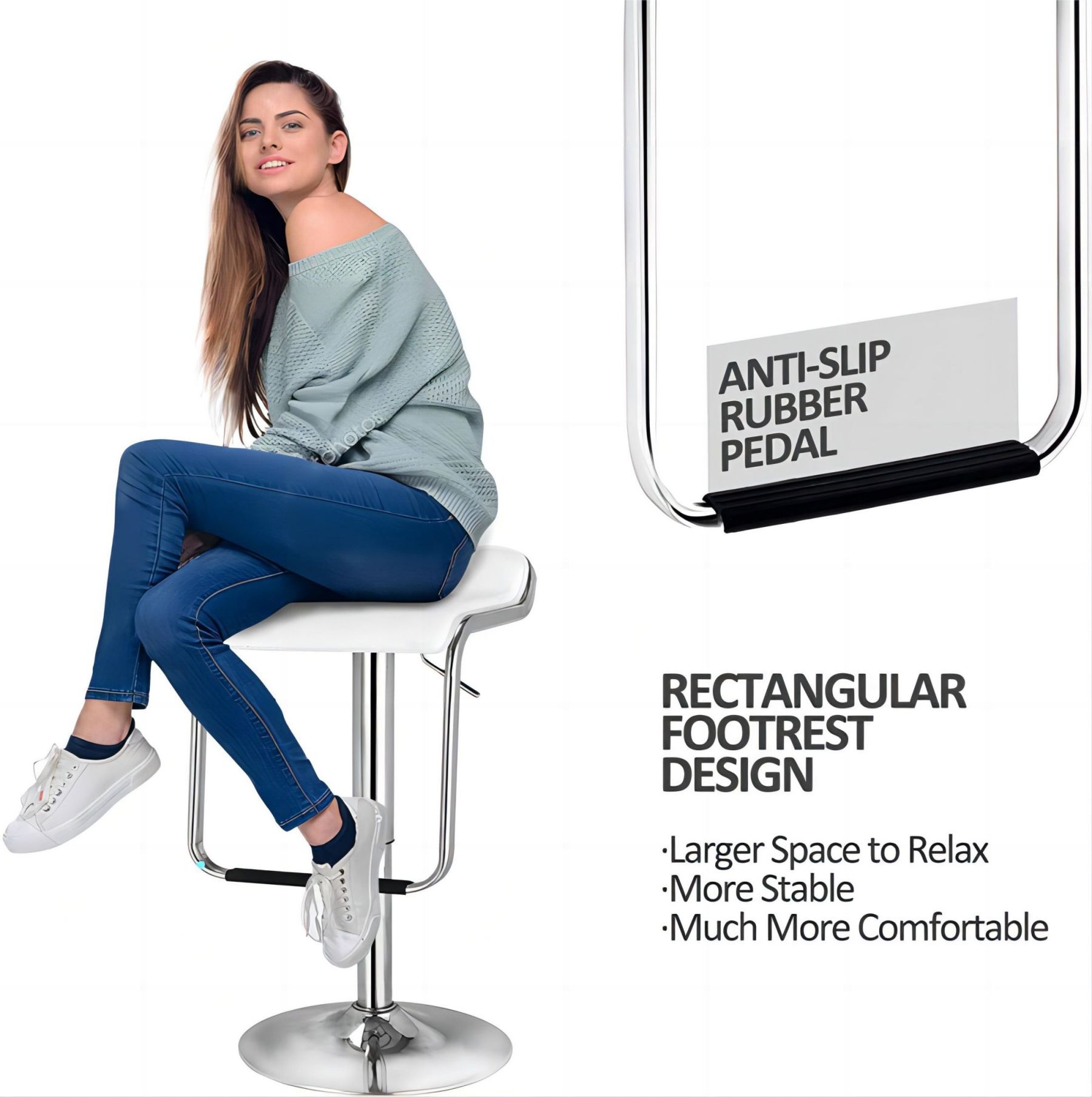 HADEN High Chair Bar Stool Stainless Lifestyle Air Lift Adjustable ...