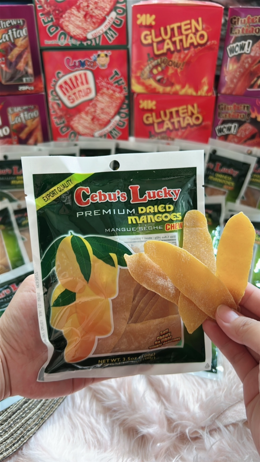 CEBU’S LUCKY (5pack x 100g) PREMIUM CHEWY DRIED MANGO | Shopee Philippines