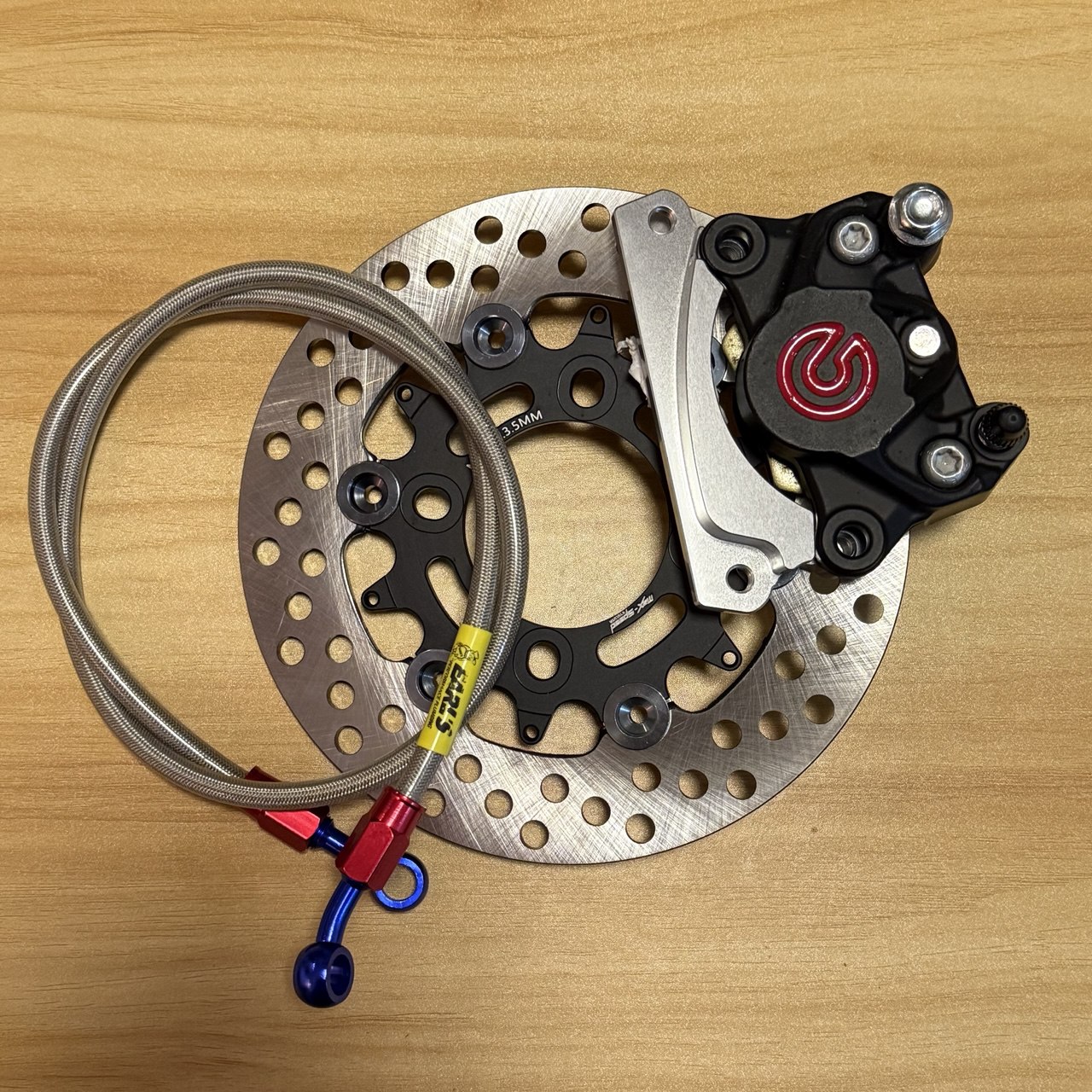 HONDA BEAT/CLICK 2POT CALIPER+EARLS HOSE+220MM BRACKET+4HOLES FLOATING ...