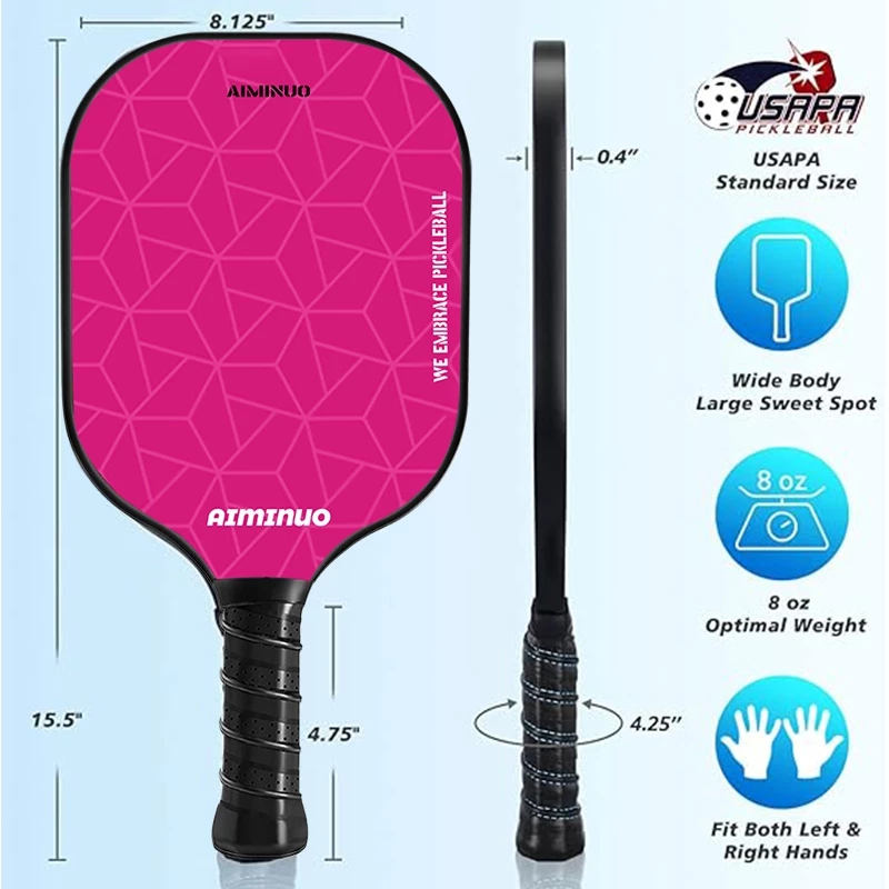 Pickleball Paddles Set With 1 Pair 4 Balls And Storage Bag Professional ...