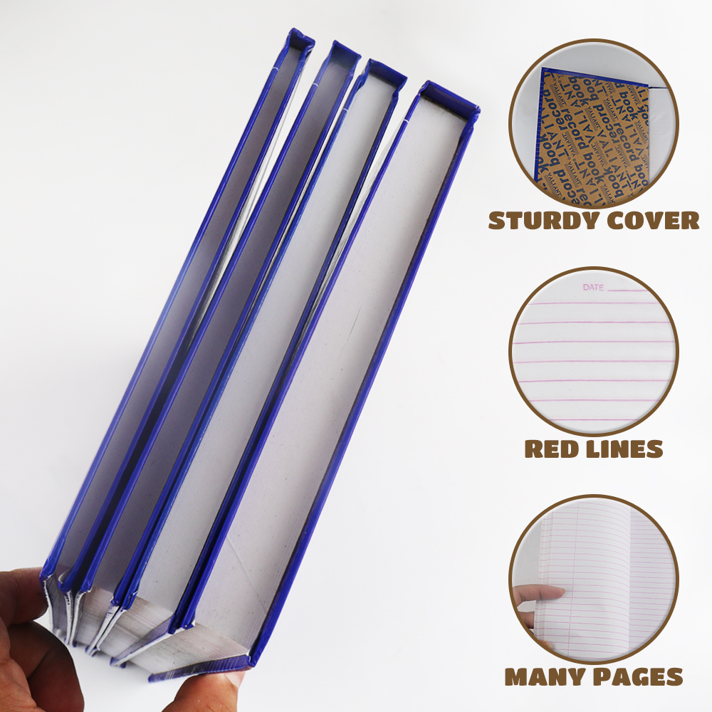 Valiant Record Book Red Lines 150 200 300 500 Pages Durable School ...