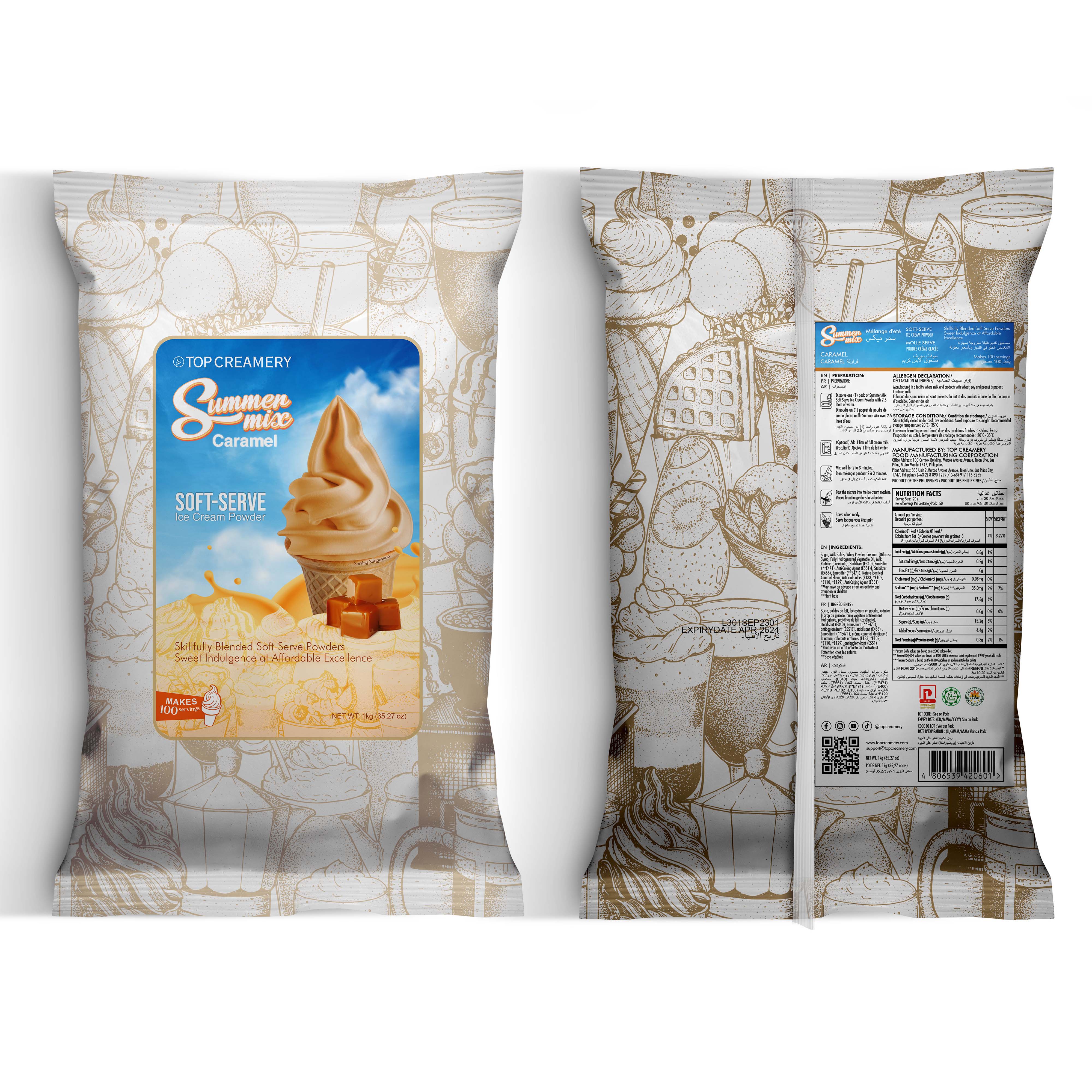 Summer Mix Soft-Serve Ice Cream Caramel Powder 1kg | Shopee Philippines