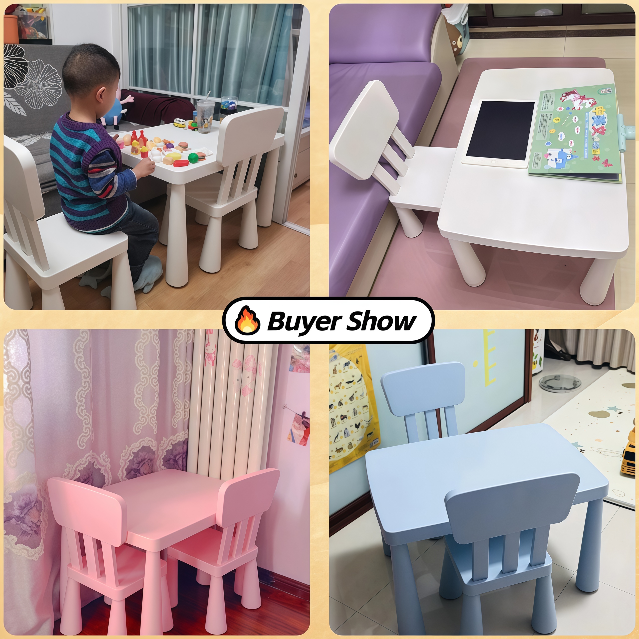 【Tiny Toes】Kids Multifunctional Study & Drawing Table Chair Set ...
