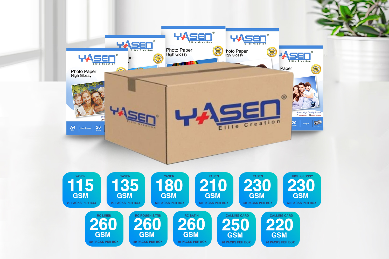 Yasen A4 RC Glossy Photo Paper 1 Box Wholesale (20/50/60 Packs ...