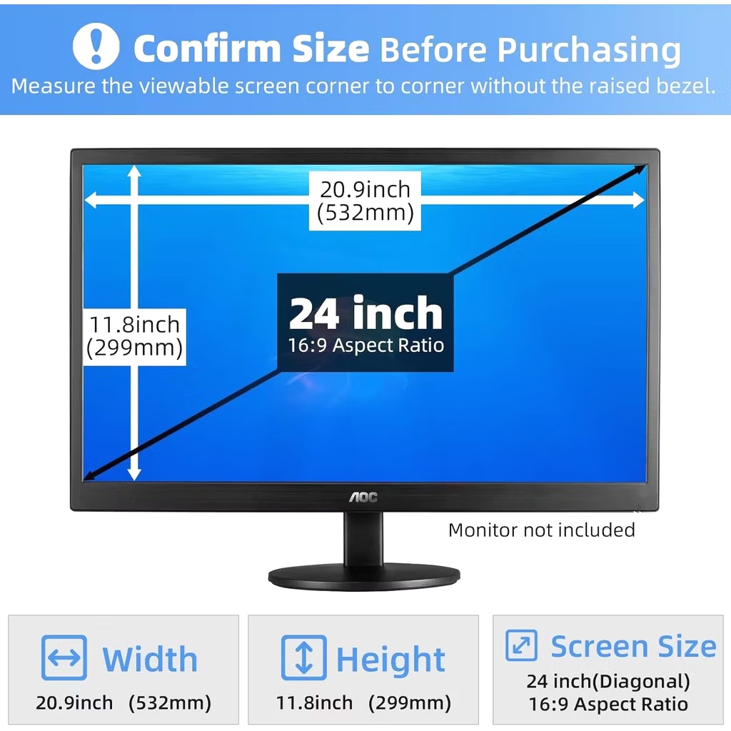 “12.5-16” Laptop Screen privacy filter, anti spy filter, screen ...