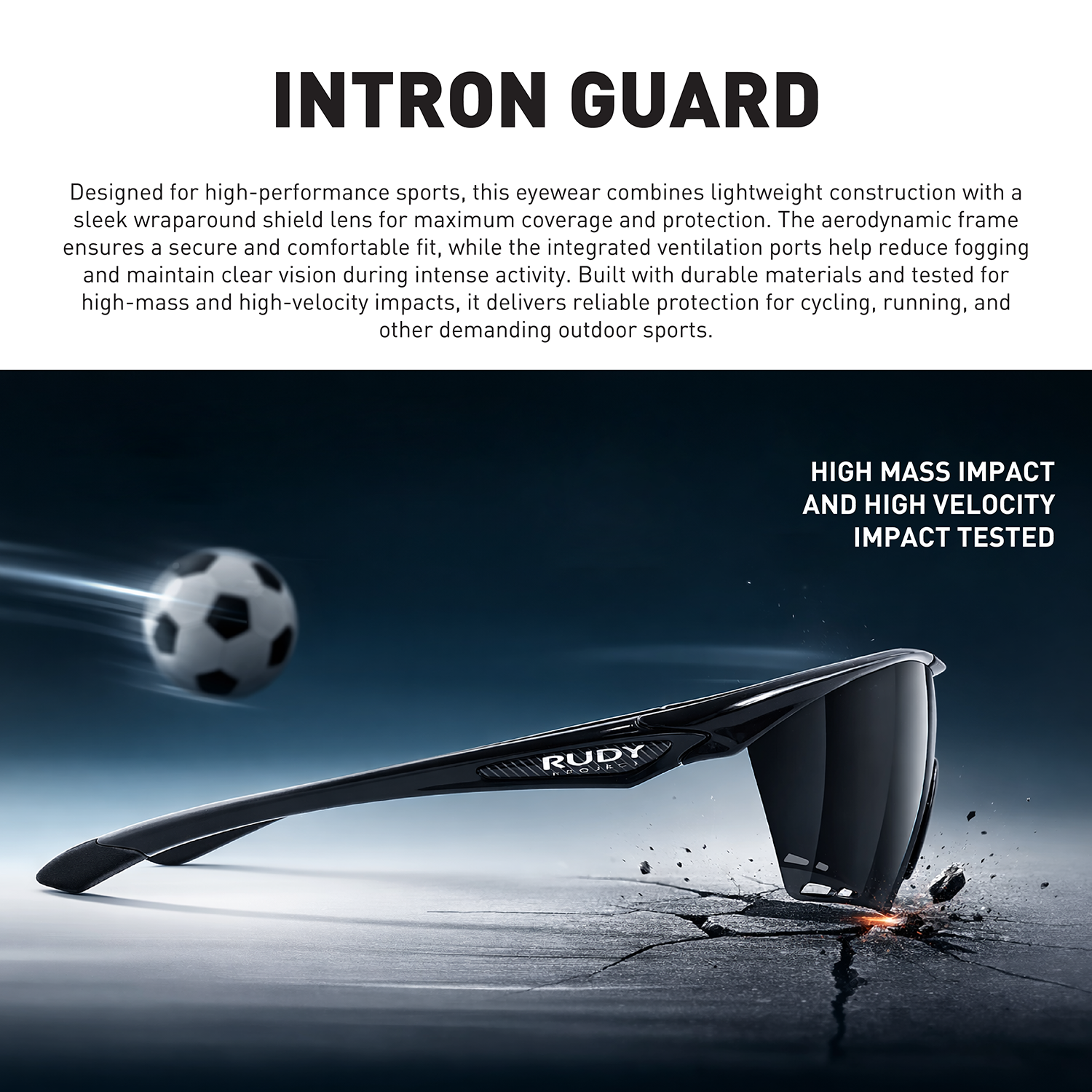 Rudy Project Intron Guard Sports Performance Sunglasses – Black Gloss ...