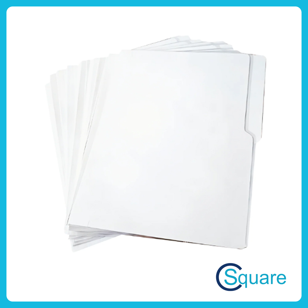 CSQUARE 100pcs 11 PTS LONG & SHORT WHITE FOLDER SYSTEM FILE FOLDER FOR ...