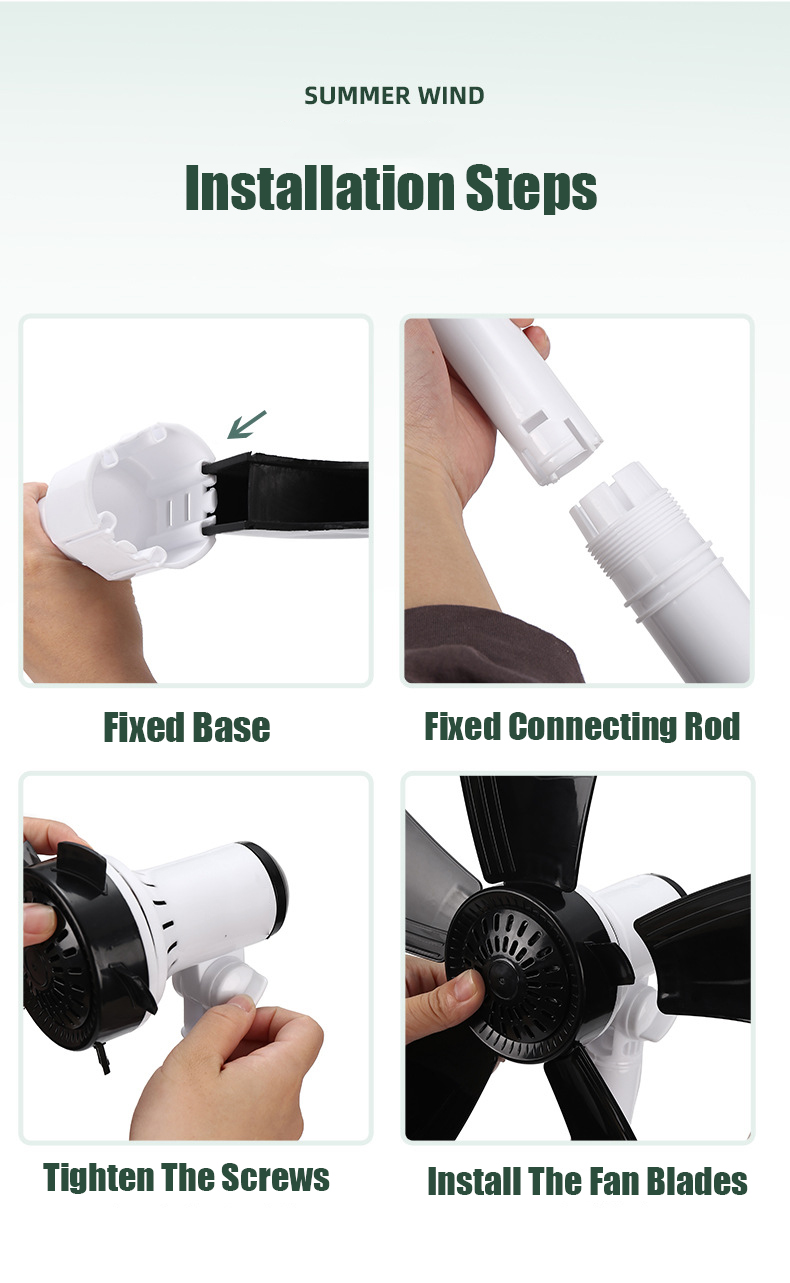 SYCAT 5 Blades Stand Fan Family Electric Fan Clip Fan Floor Fan Cooling ...