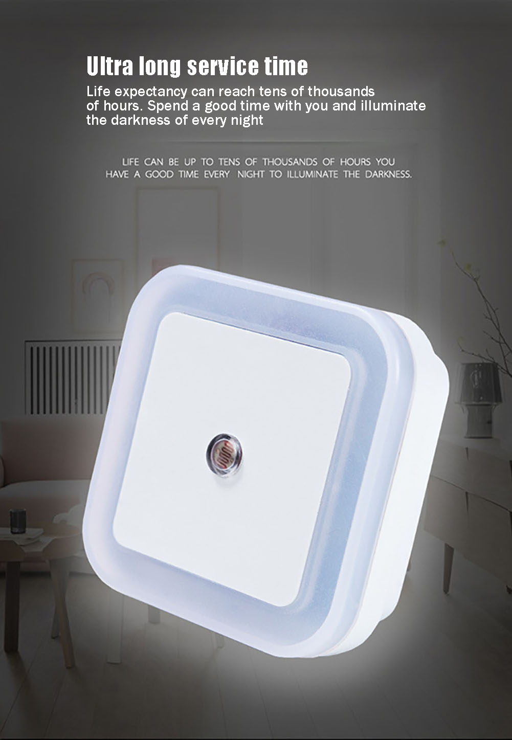 【HOT】LED Smart Sleeping Light Plug-In Night Light Sensor AUTO ON/OFF ...