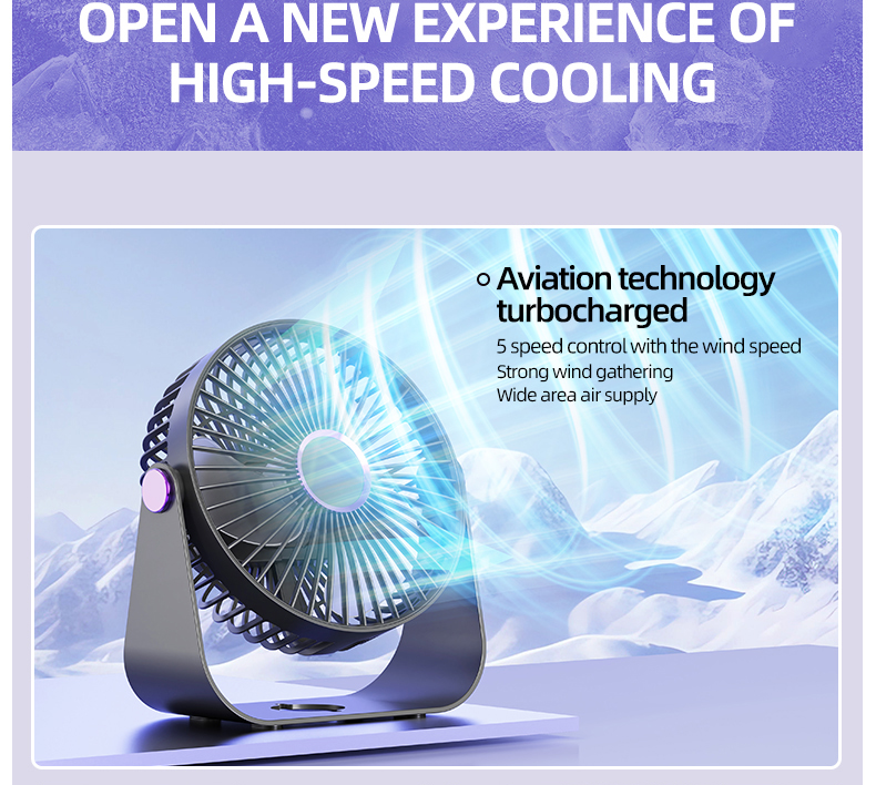 Desk Electric Fan Small folding fan with USB charging retractable 3 ...