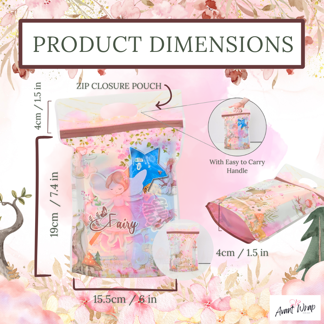 (50 PCS) PP1032 Pink Enchanted Fairy Floral Garden Loot Bag Chips ...
