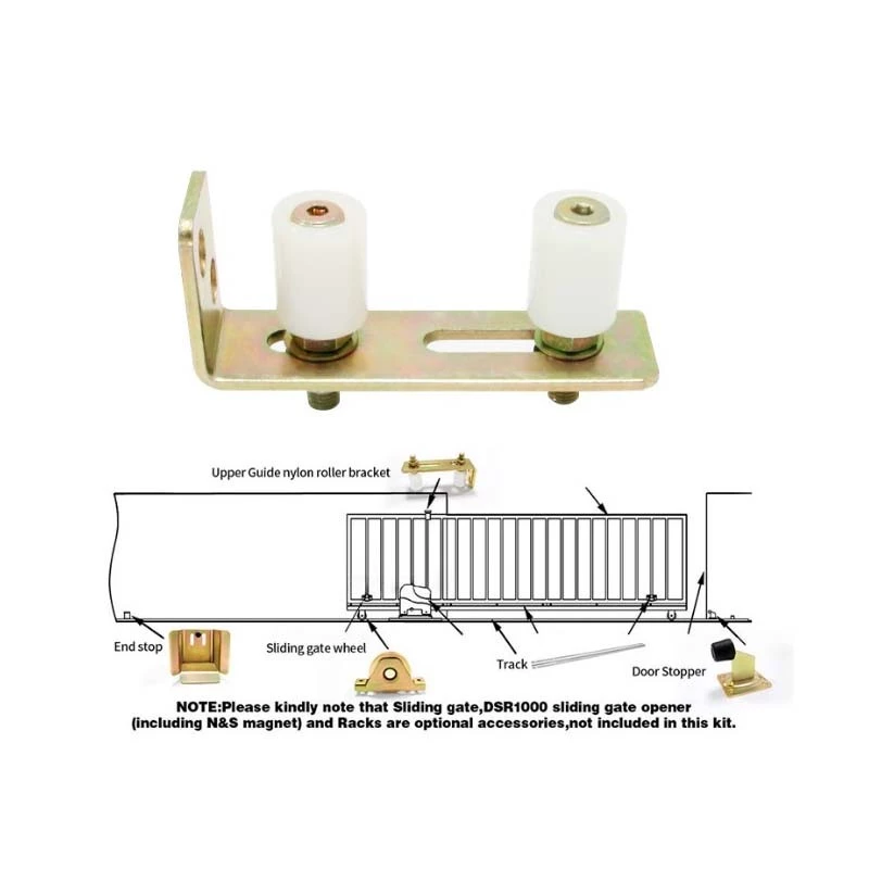 Wear-Resistant Nylon Roller Guide Wheel With L-Shaped Bracket Set For ...