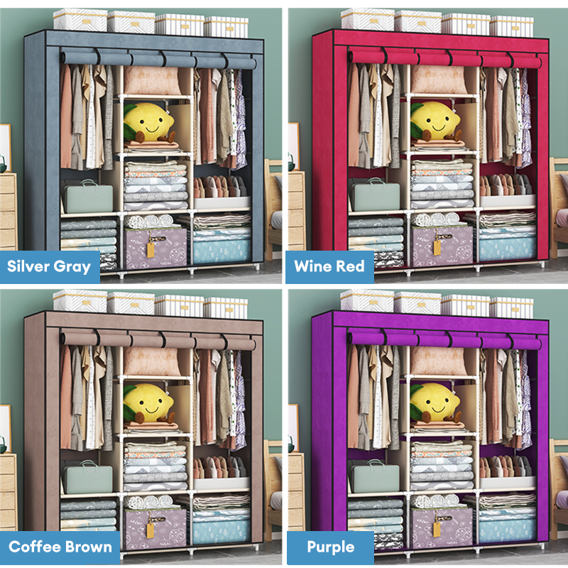 SPACEMADER Wardrobe Clothes Organizer Cabinet Zipper Closet Cabinet ...