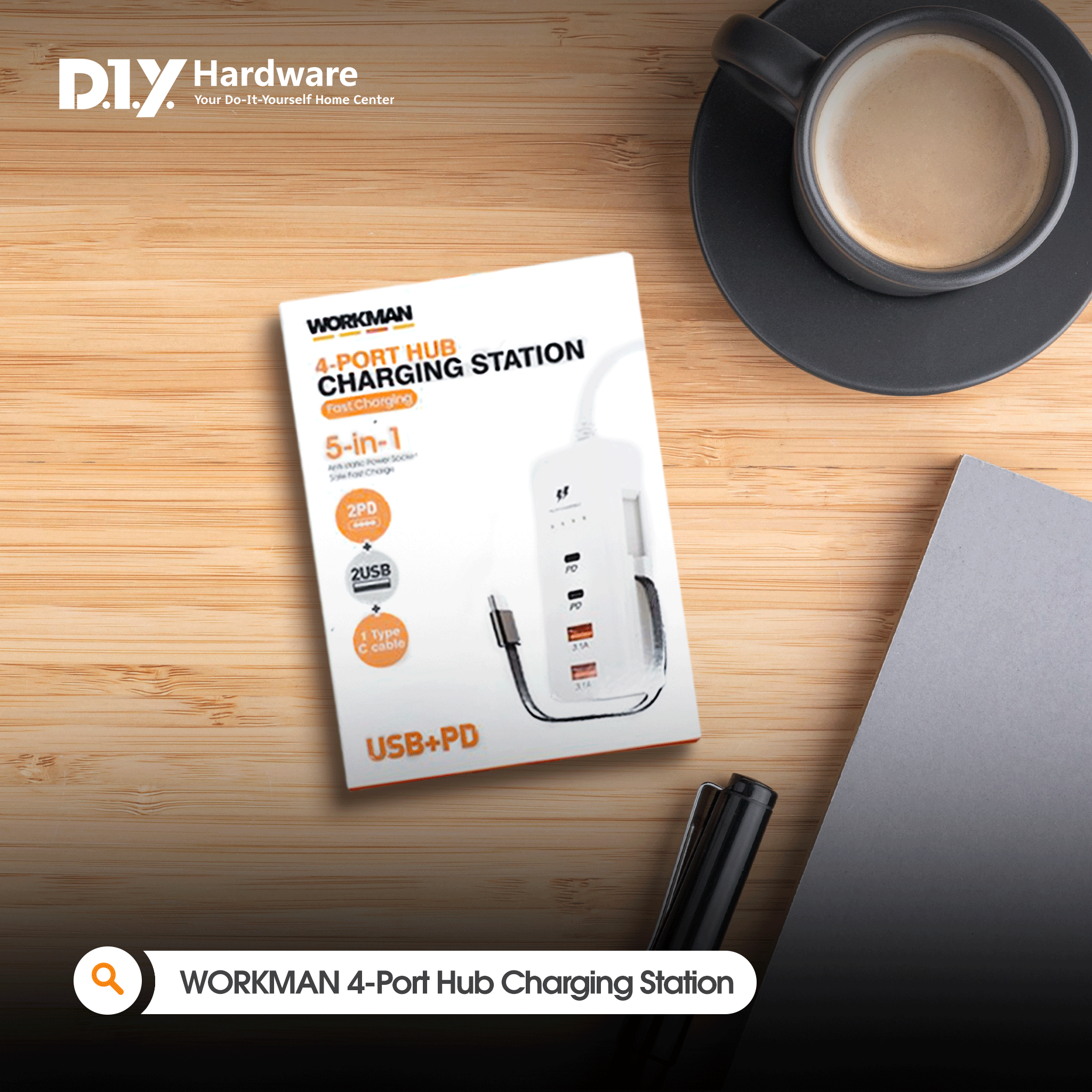 WORKMAN 4-Port Hub Charging Station – 5-in-1 Anti-Static Power Socket | Shopee Philippines