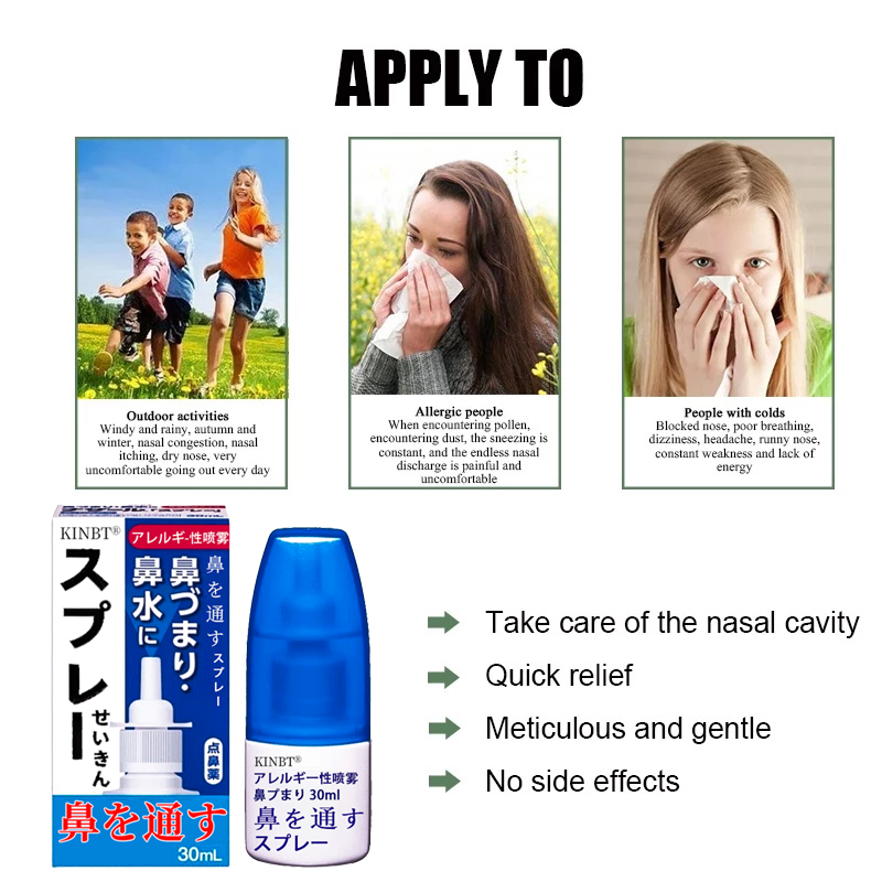 Japanese Nano Silver Ion Nasal Spray Pump 30ml Rhinitis Spray Allergic ...