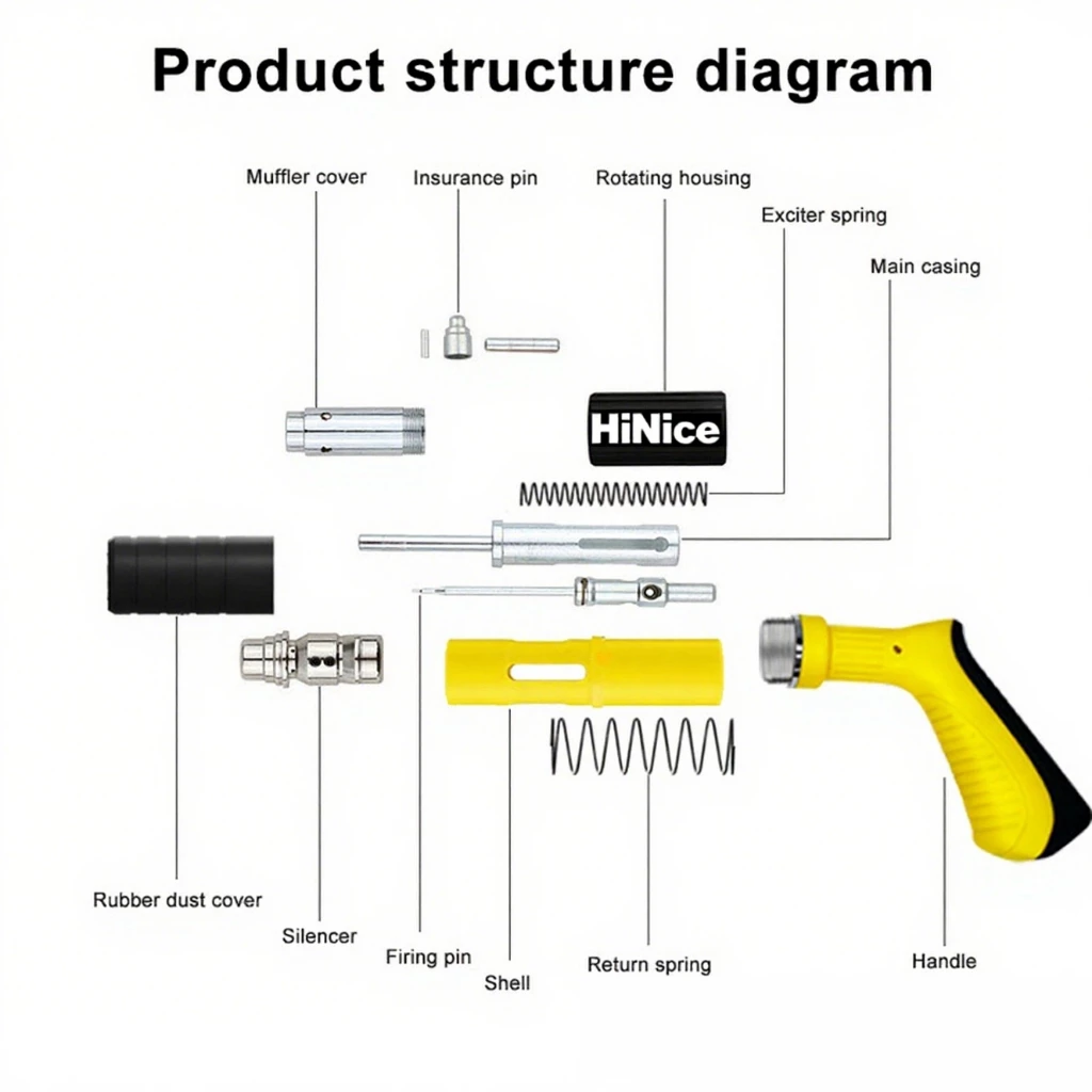 HiNice Original Nail Gun Ceiling Crafts Handcrafted Steel Nail Gun ...