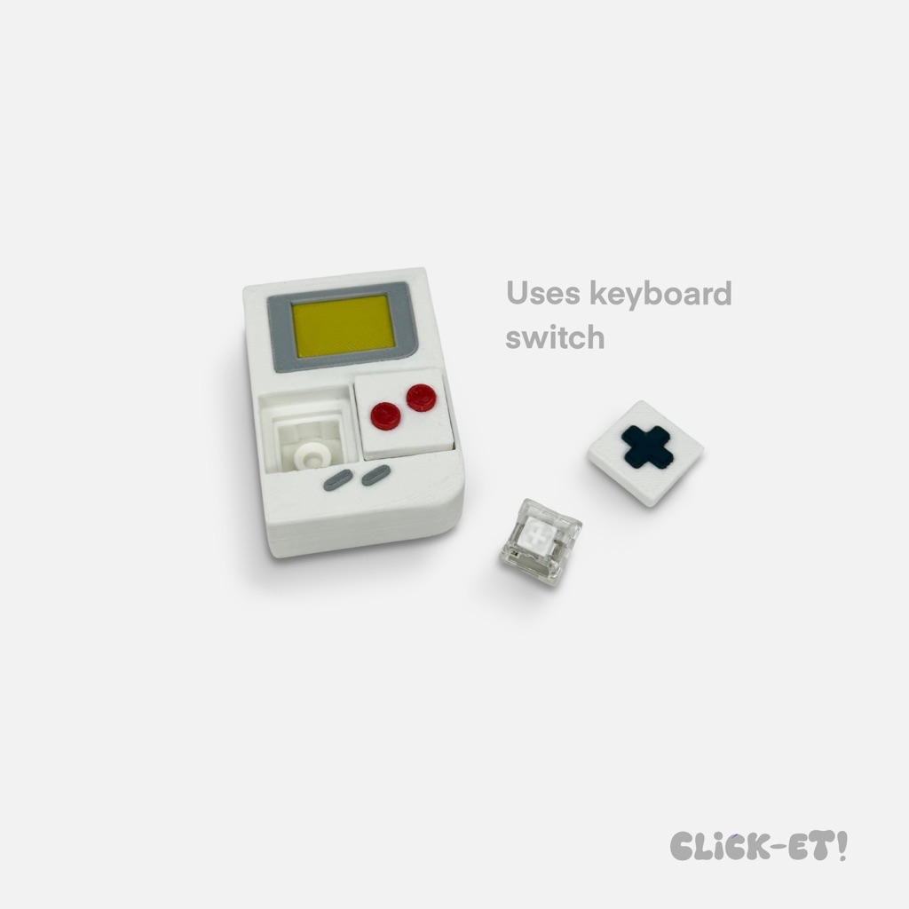 CLICK-ET! Gameboy Clicker Keychain by Slycelab 2Buttons 3D Printed Cute ...