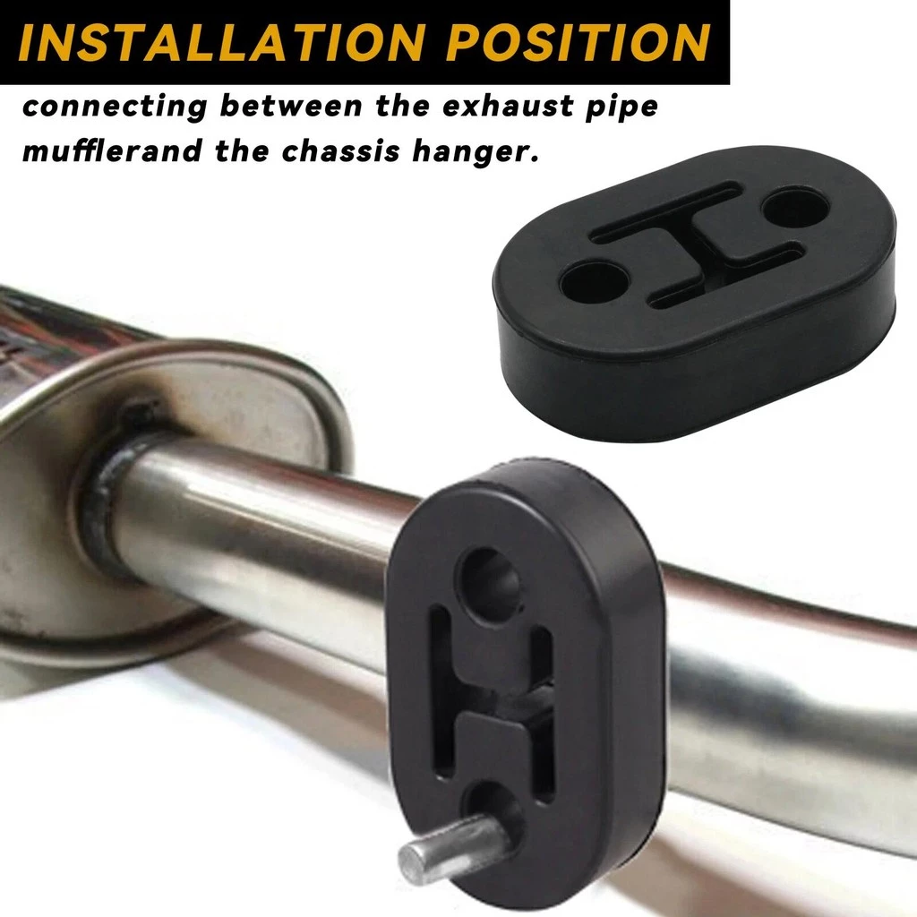 2pcs/set Auto Car Exhaust Muffler Hangers Mount Bracket 2 Holes Rubber ...
