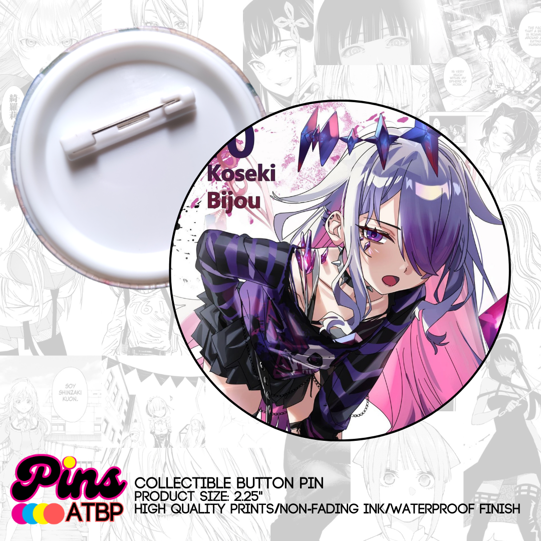 Koseki Bijou Hololive VTuber Anime Girl Collectible Photocard Button ...