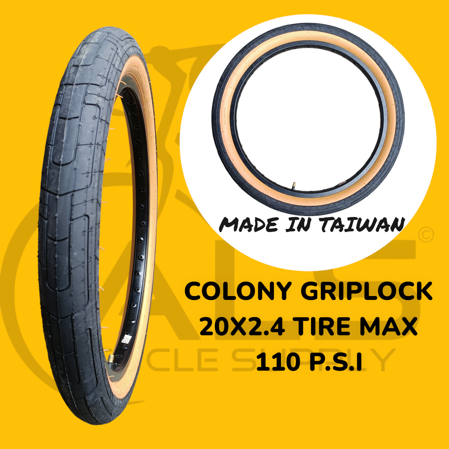 FIT / COLONY GRIPLOCK / SHADOW CONTENDER / SALT PLUS BMX TIRE 20X2.35 / ...