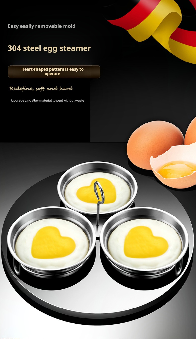 E-COME Stainless Steel Multifunctional Egg Mold Omelette Egg Heart ...