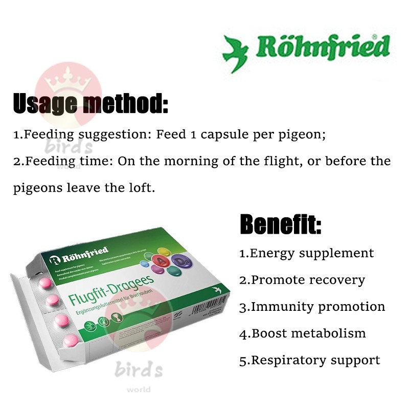 Flughopper Flugfit Dragees Medication for Pigeon Healthcare | Shopee ...