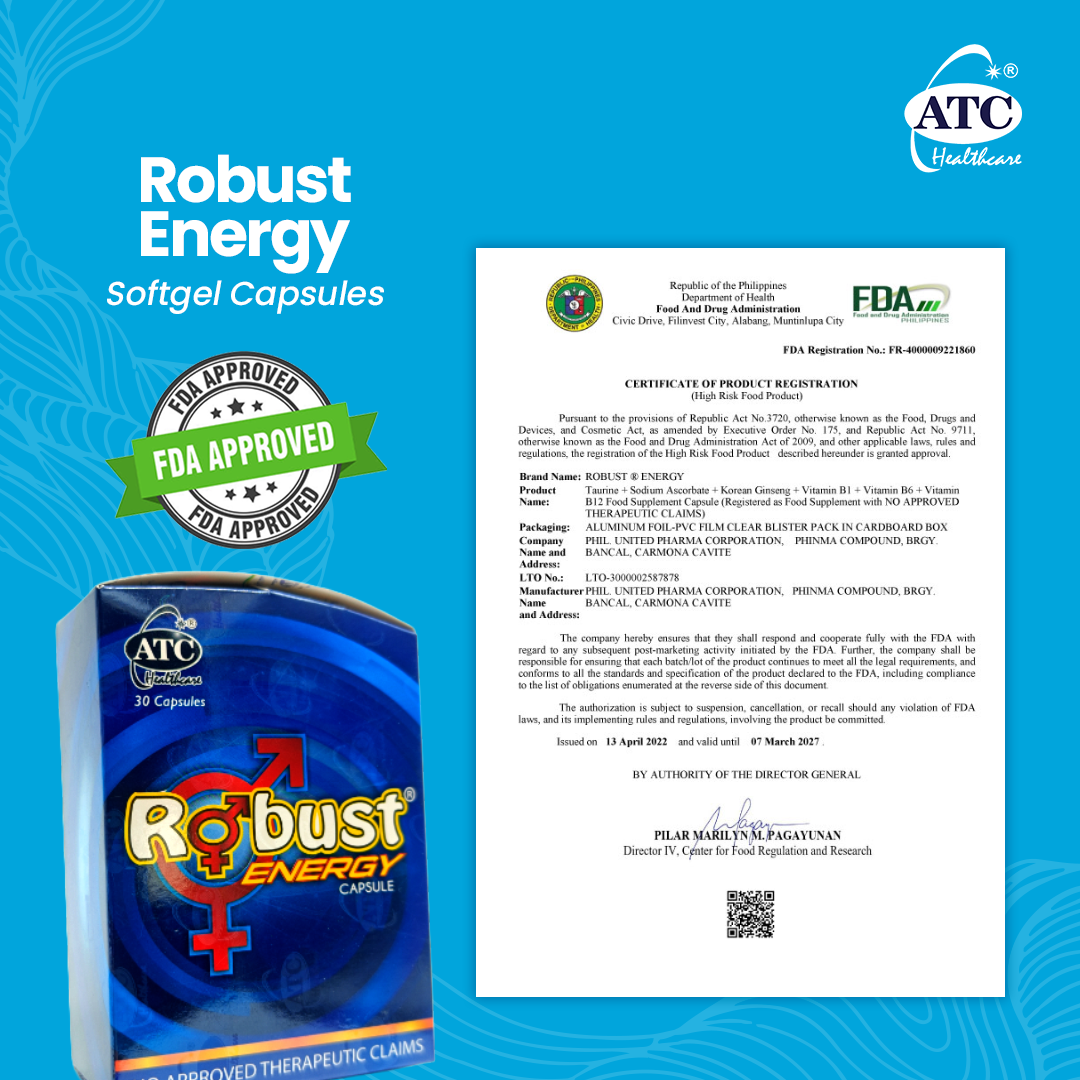 ATC Robust Energy 30's Unisex Dietary Supplement | Shopee Philippines