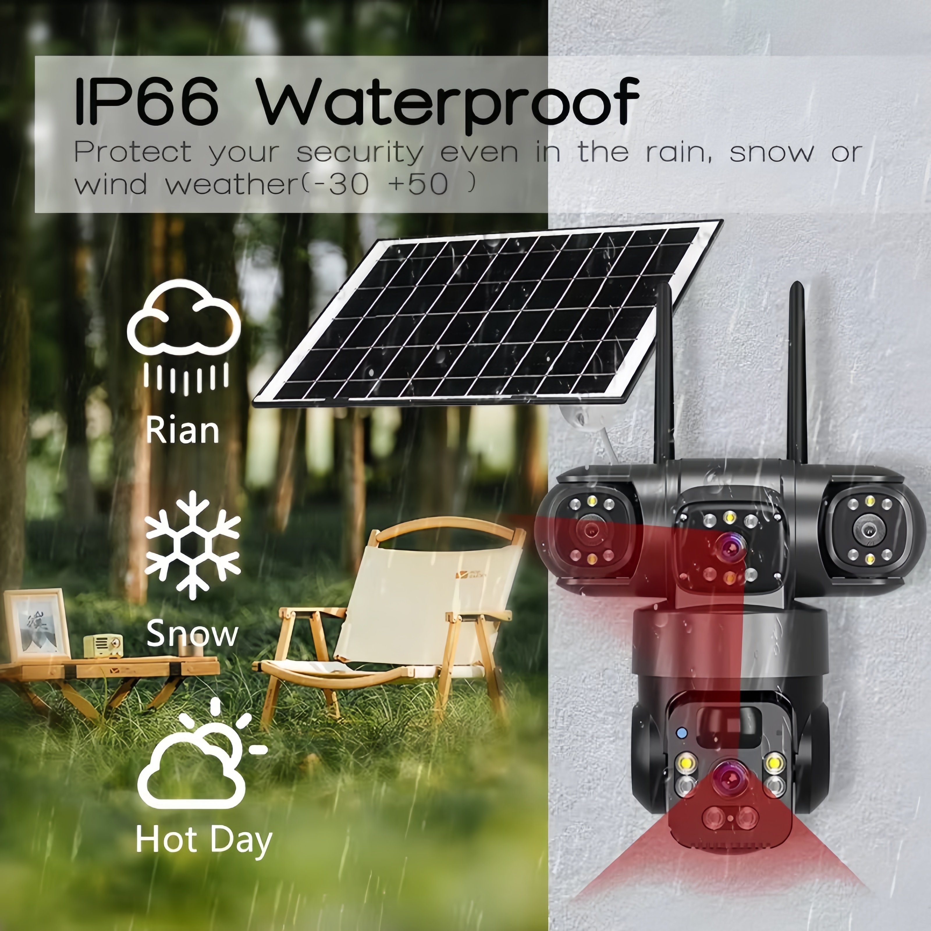 V380 Pro Solar CCTV Camera Outdoor With WIFI 4G SIM 4K 360 Night Vision ...