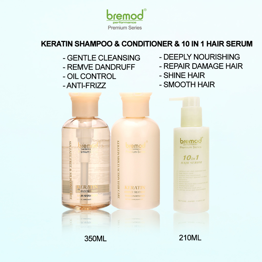 Bremod Premium Series Shampoo and Conditioner 350ML Keratin Treatment ...