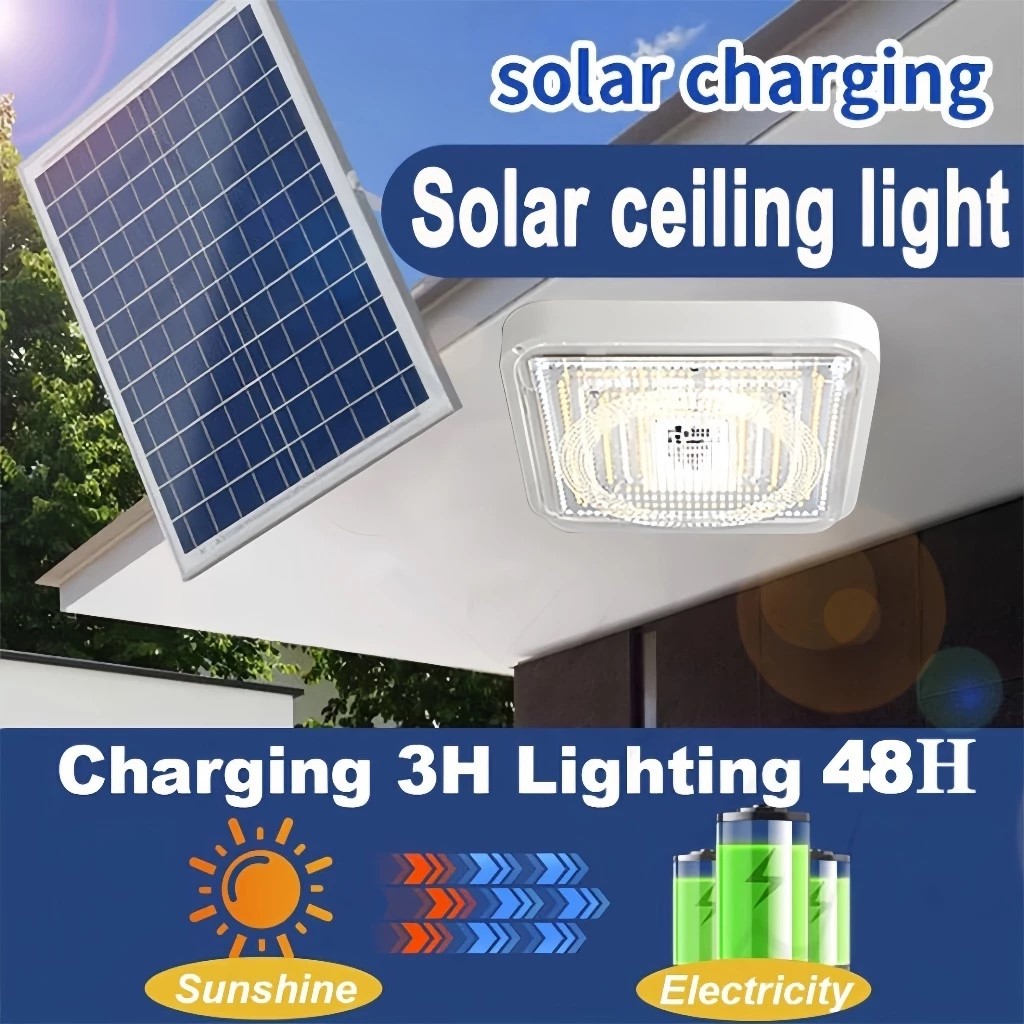 UORRIS Solar Light Indoor Light 6000W Solar Ceiling Light Outdoor ...