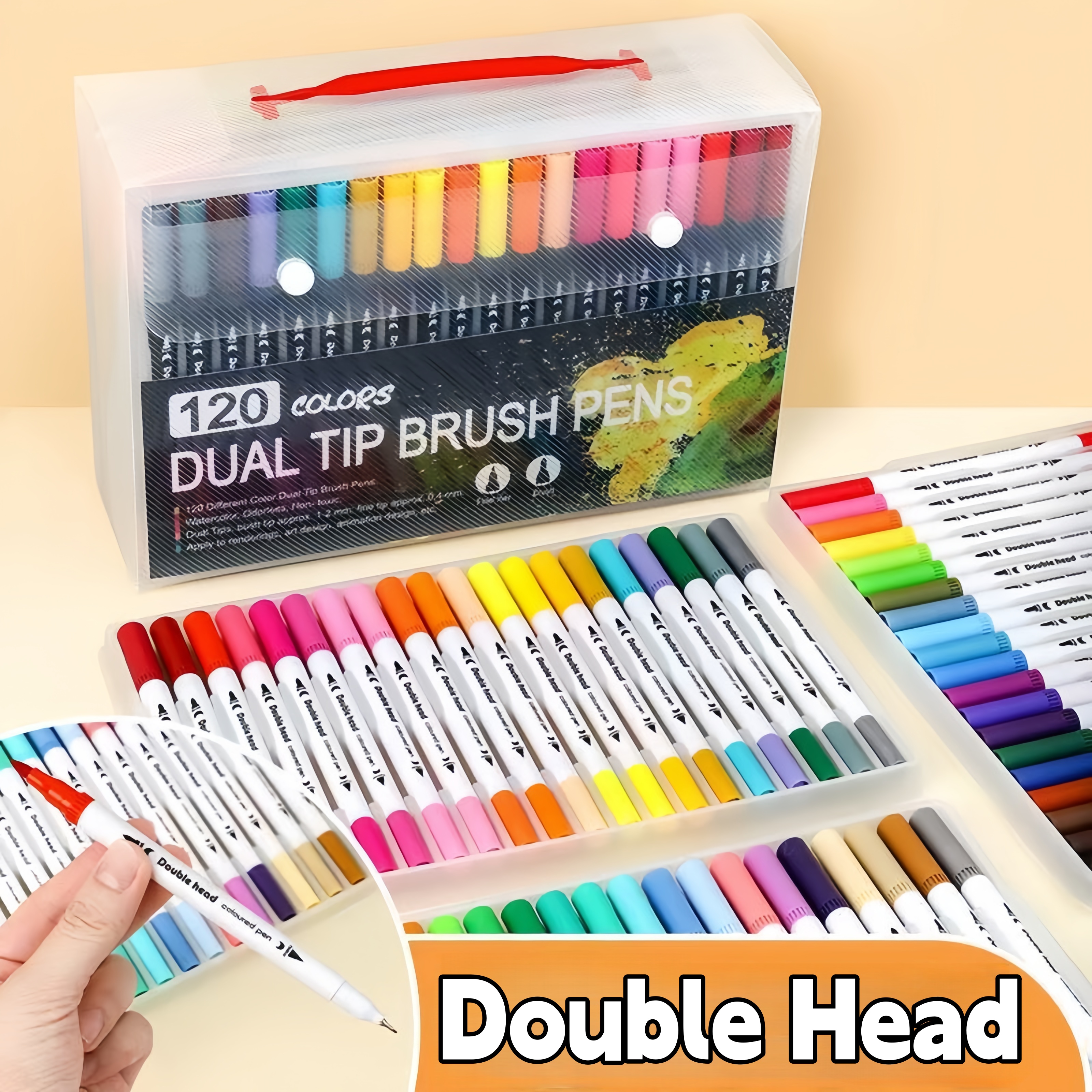 120 Colors Brush Pen Dual Tip Watercolor Pen Marker Pen coloring set ...