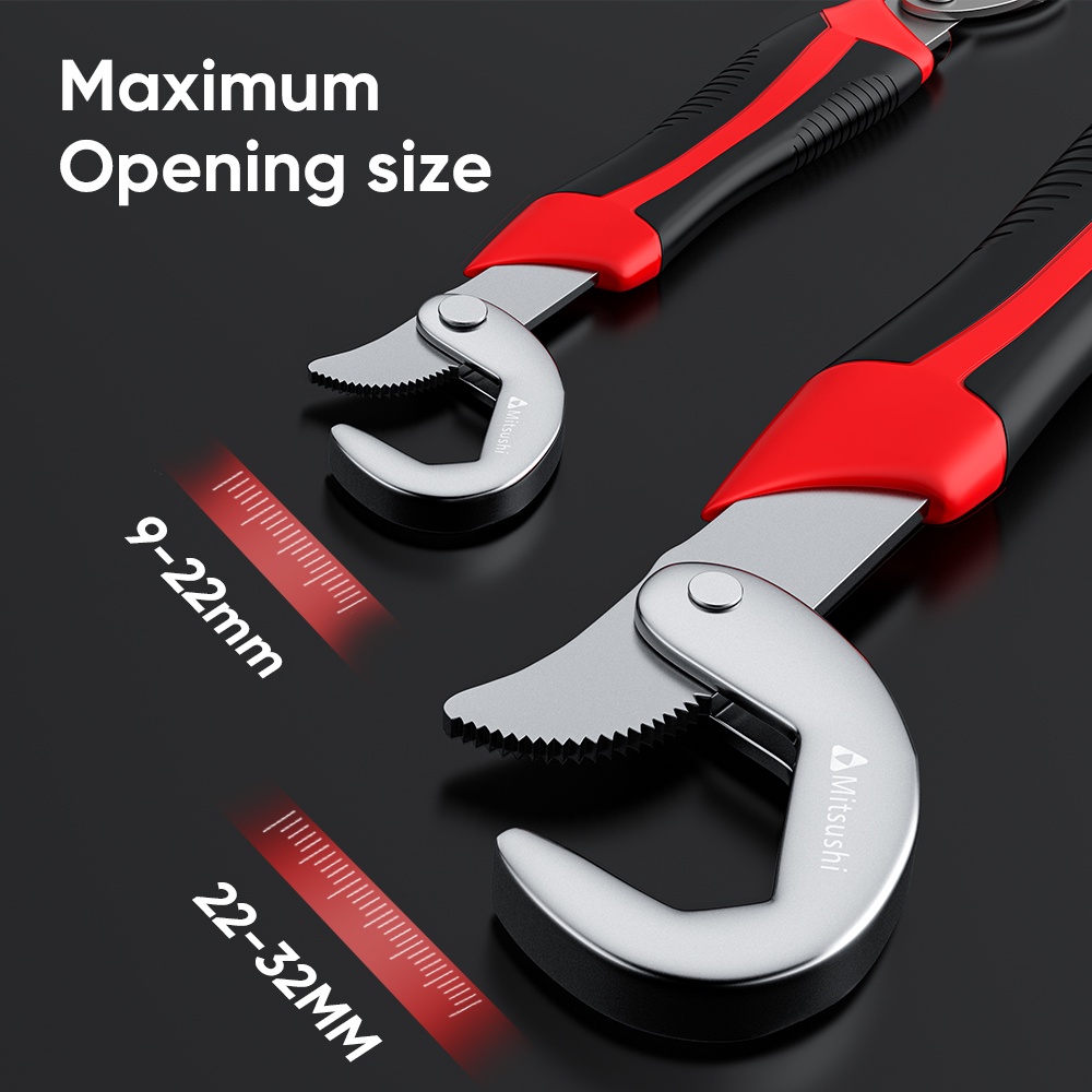 Mitsushi Universal Wrenches Tools Set 2PCS Snap n Grip Adjustable ...