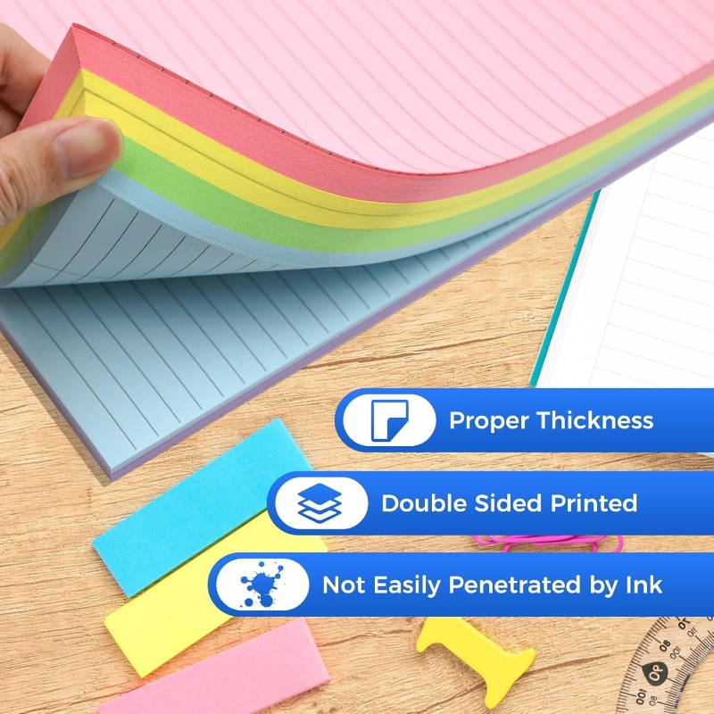 200Sheets Binder Loose Leaf Paper Colored Filler Paper Notebook Paper 3 ...