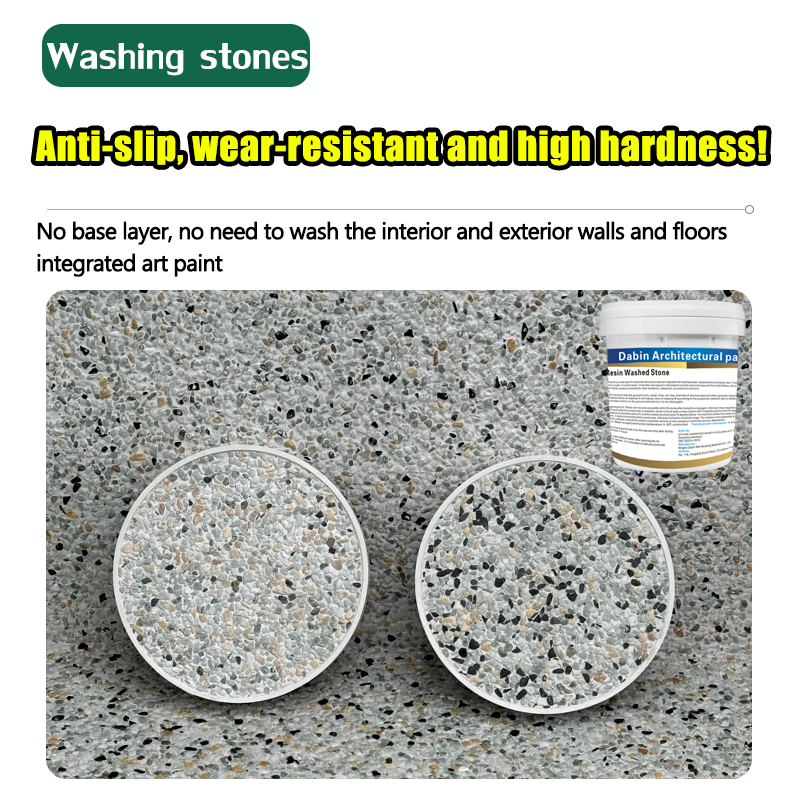 Resin washed stone Epoxy Colored Sand Paint Imitation Marble Floor ...