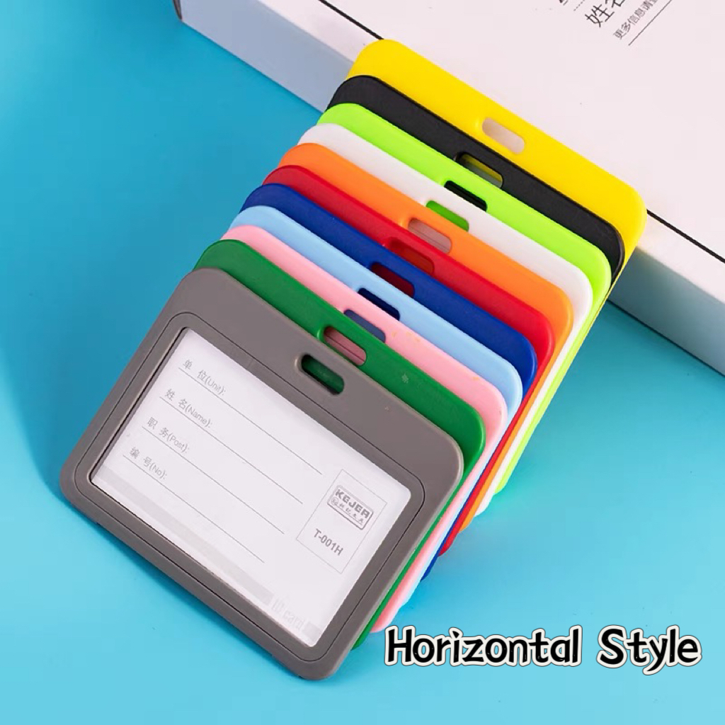 2pcs ID Card Cover Horizontal Vertical Style Name Tag Card Holder ...