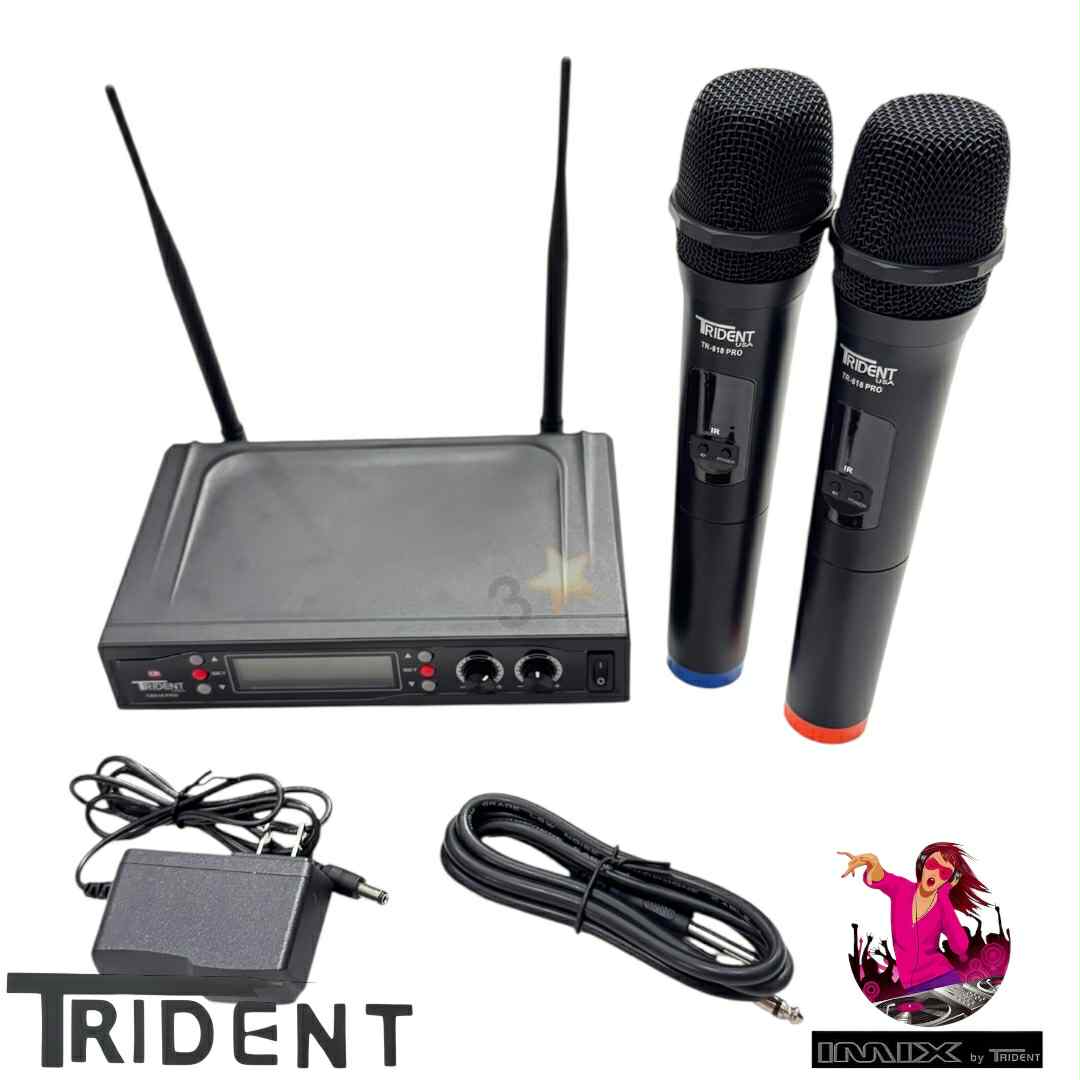 Trident TR 818 Pro Professional Dual Wireless Microphone High Quality ...