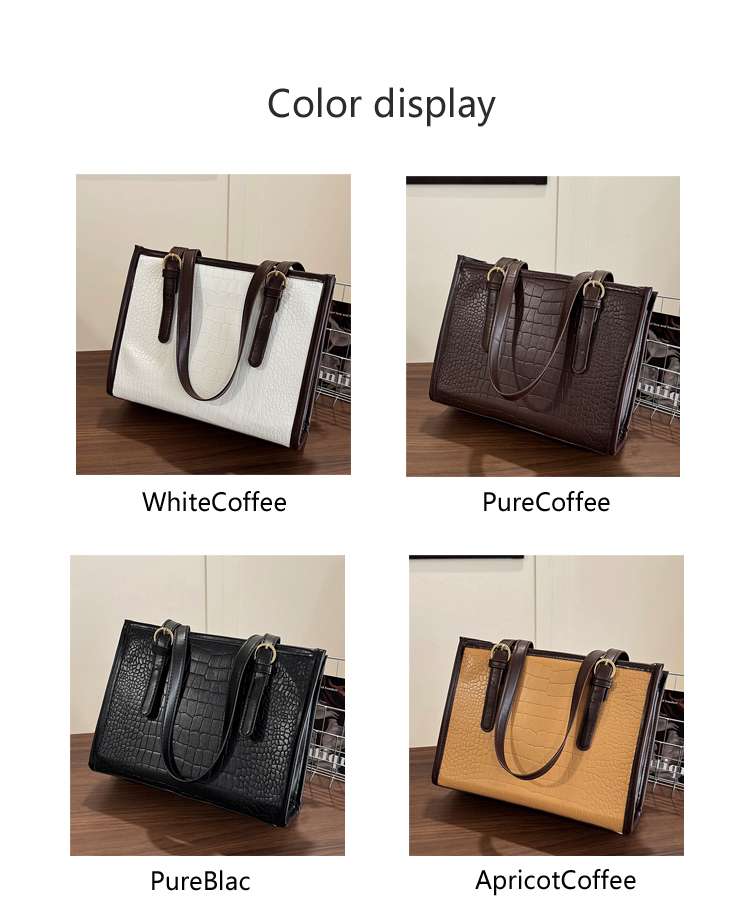 Mumu 8040 Woman Messenger Tote Bag in Croco Design Leather with Two ...