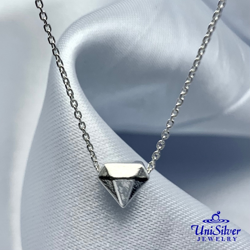 Unisilver 925 Sterling Silver Diamond-Shaped Pendant Necklace(NP416 ...