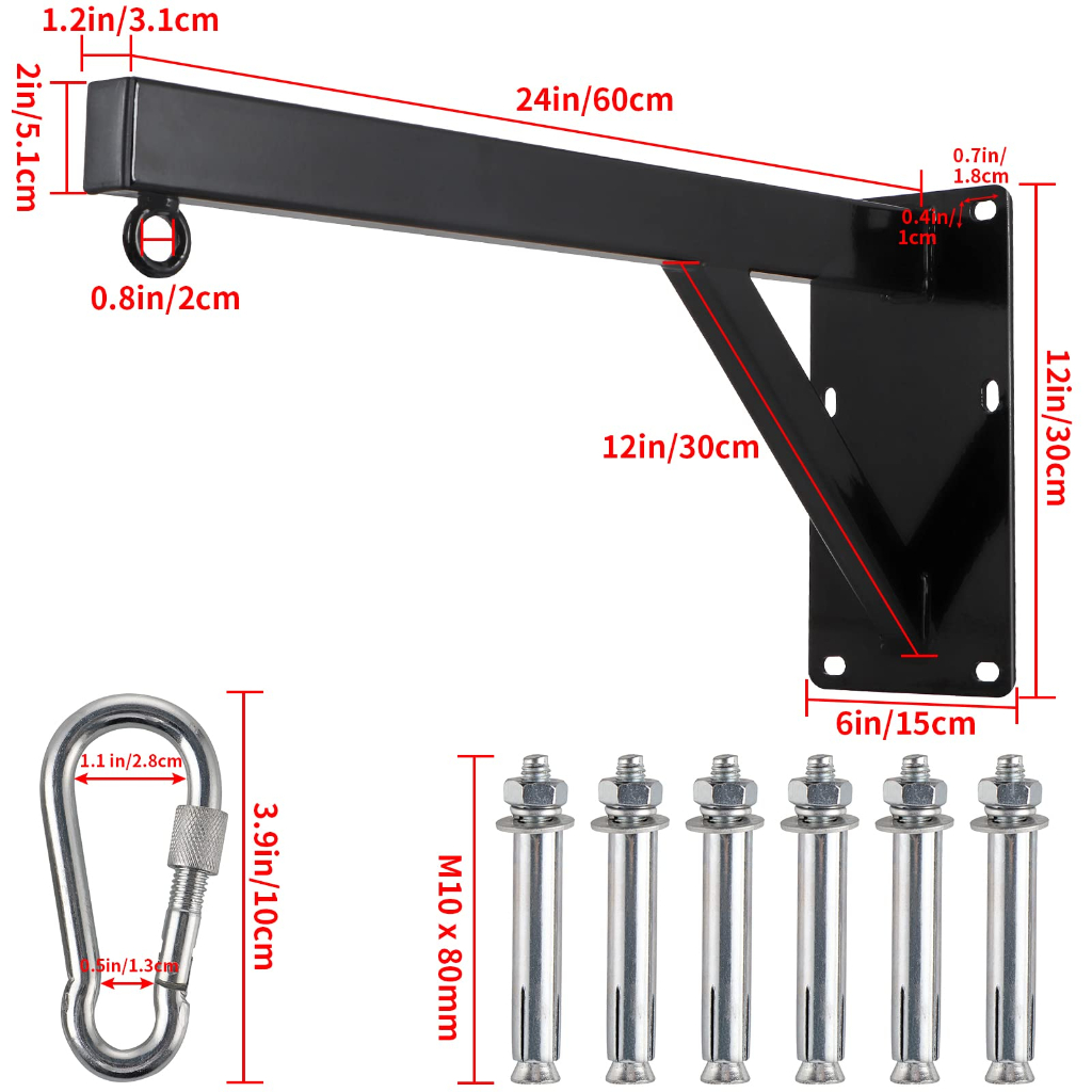 Wall Mount Punching Bag Hanger Adjustable Heavy-Duty Boxing Bag Bracket ...