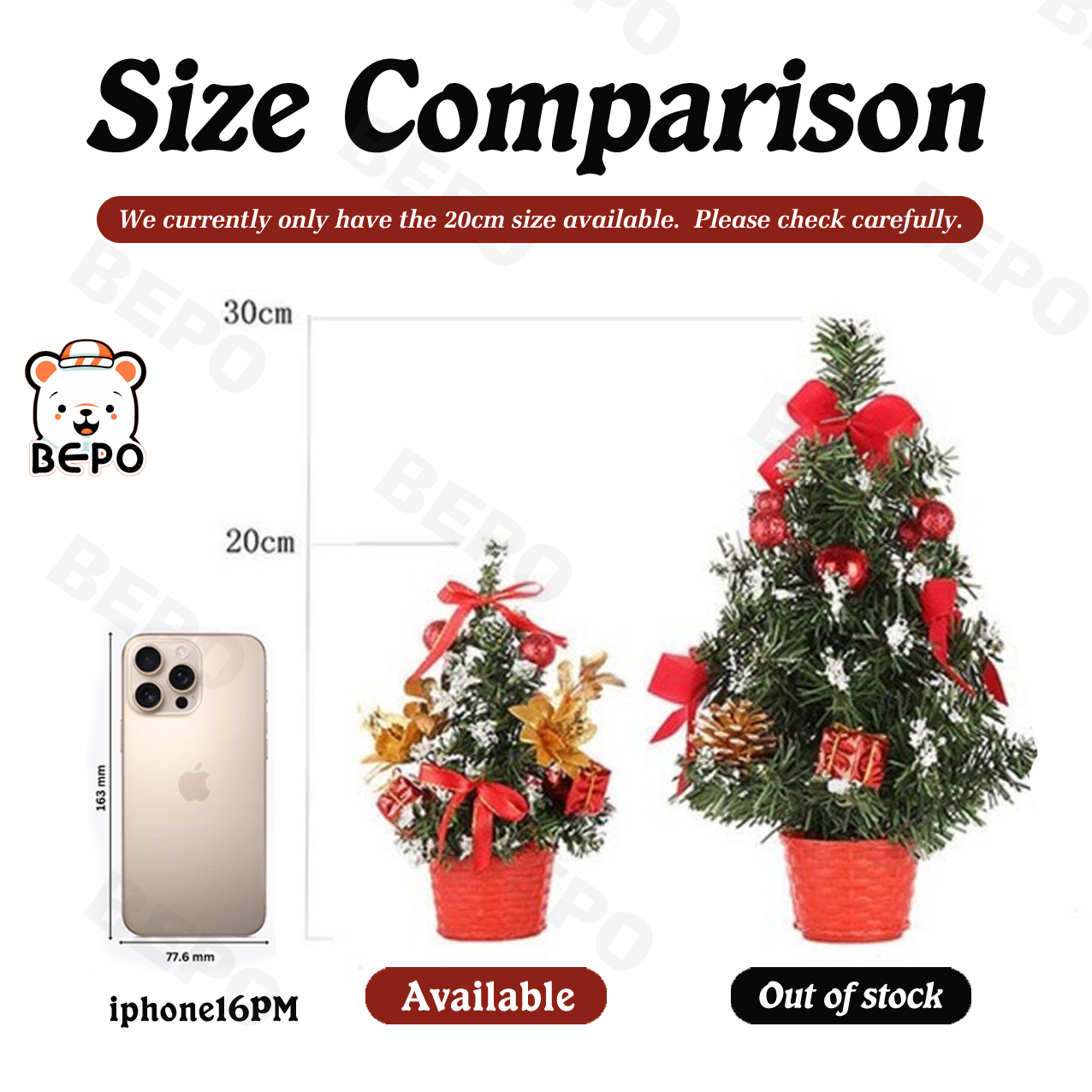 BEPO Mini Christmas Tree Decoration for Home Xmas 20cm Desktop Gold And ...